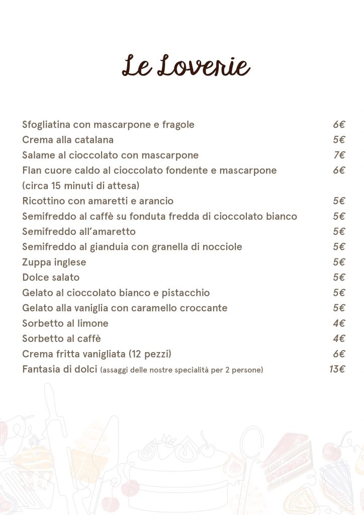 Menu dolci | Le Tradizioni di Nick Ristorante ad Alfonsine: Pizza ...